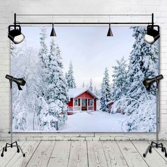 HelloDecor 7x5ft Winter Snow Background Photo Studio Children ...