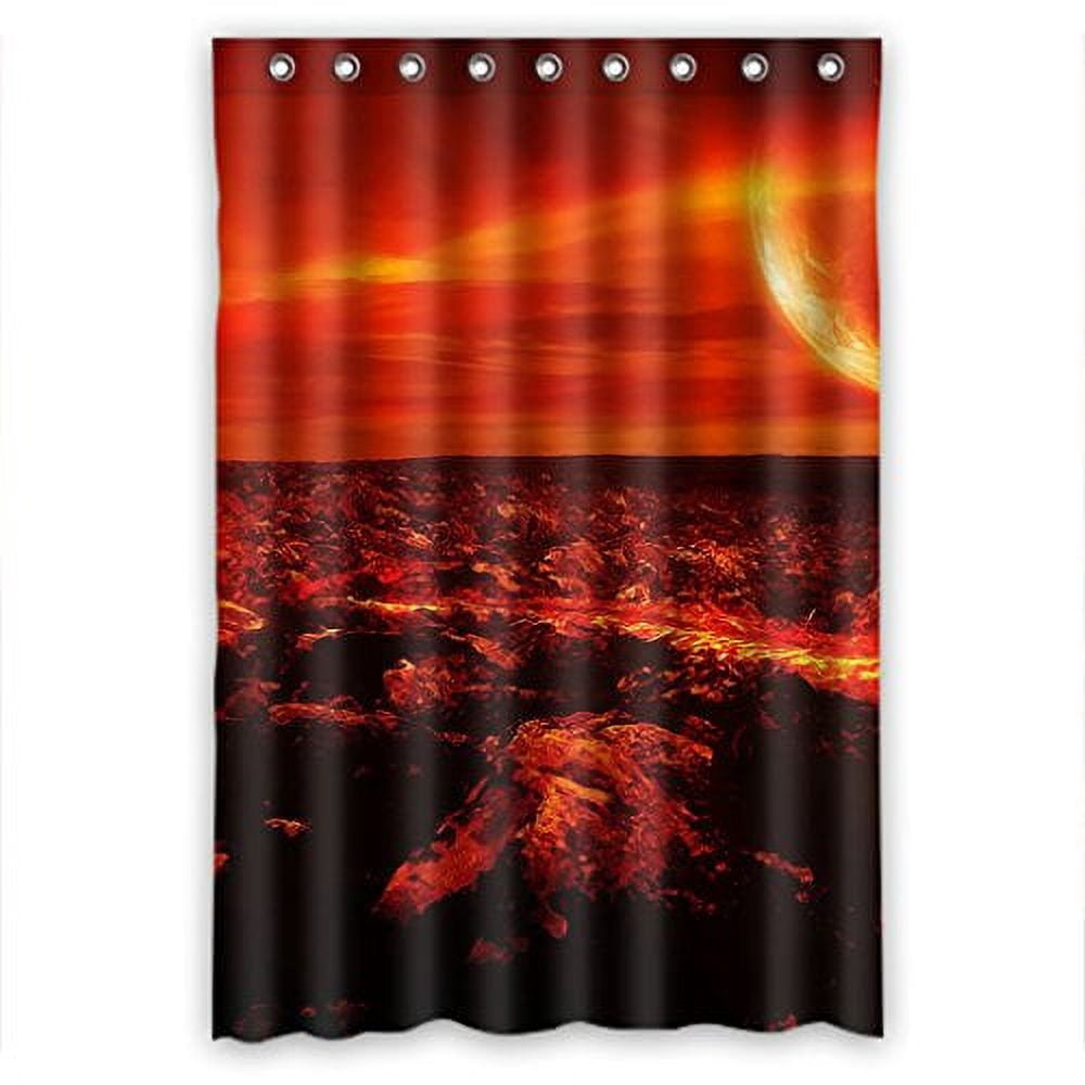 HelloDecor Active Volcano Shower Curtain Polyester Fabric Bathroom ...
