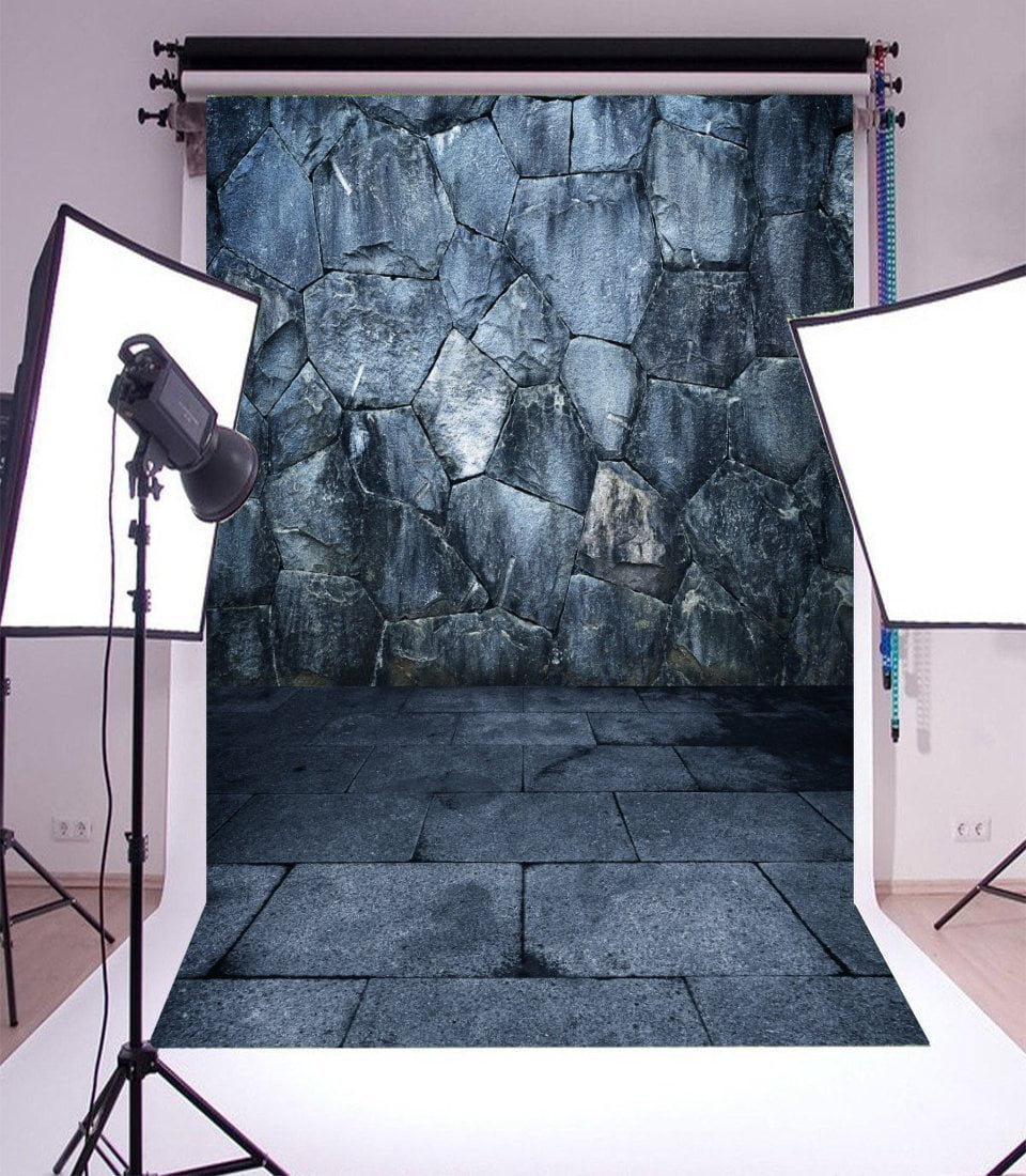 HelloDecor Backdrop 5x7ft Photography Background Ribble Brick Wall Grey ...
