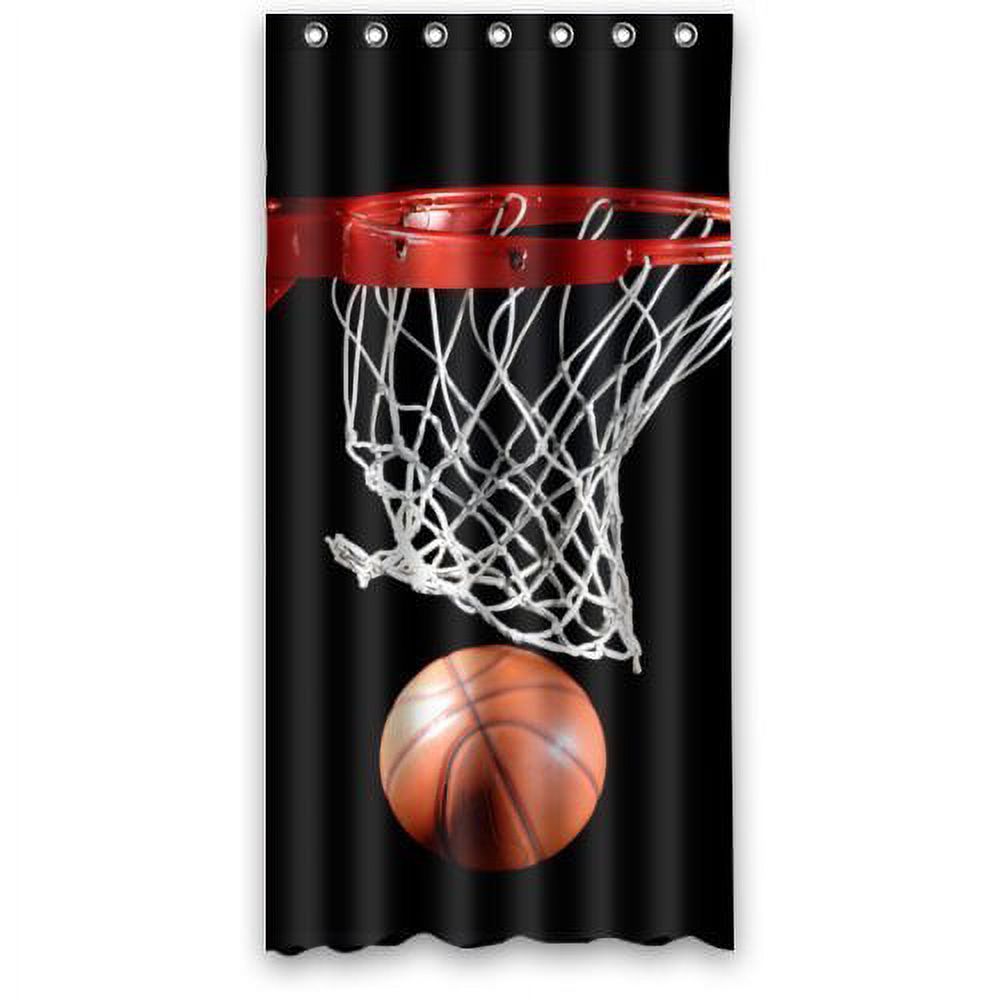 HelloDecor Basketball Hoops I Love Sport Shower Curtain Polyester ...