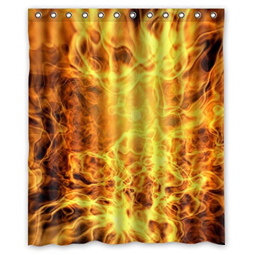 HelloDecor Burning Fire Shower Curtain Polyester Fabric Bathroom ...