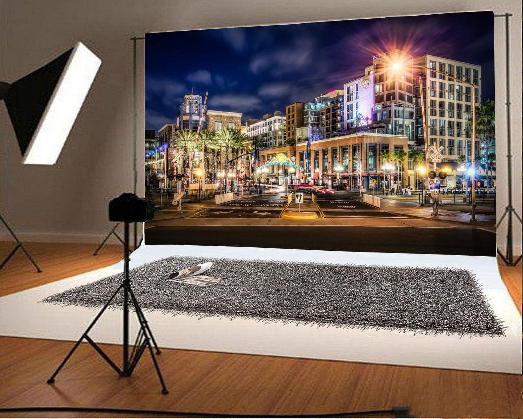 HelloDecor City Building Backdrop 7x5ft Photography Background Night ...