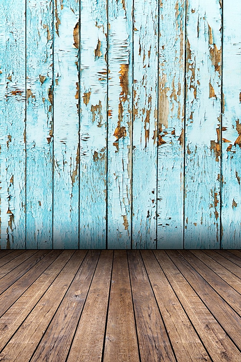 HelloDecor Country Retro Wood Wall with Floor Photography Backdrops ...