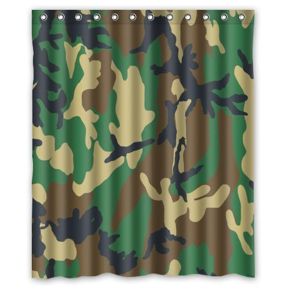 HelloDecor Forests Camo Military Army Camouflage Uniform Shower Curtain ...
