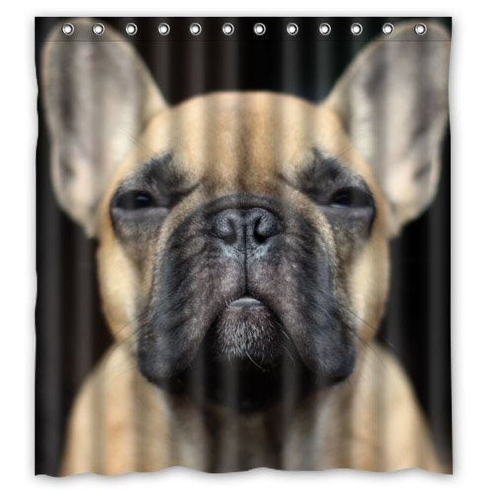HelloDecor French Bulldog Shower Curtain Polyester Fabric Bathroom ...
