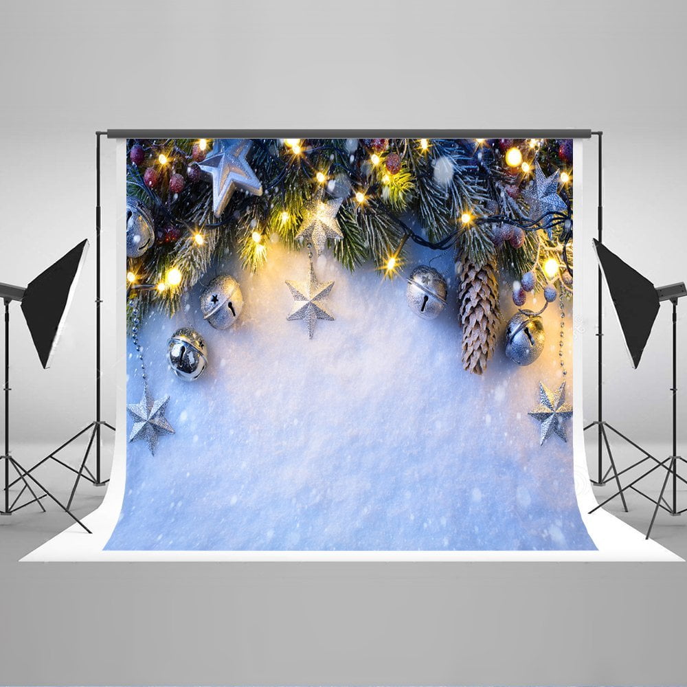 HelloDecor Holiday Christmas Backgrounds Christmas Tree White Star ...