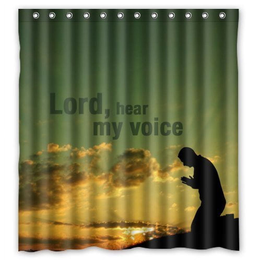 HelloDecor Inspirational Religious Praying Hands Prayer Shower Curtain ...