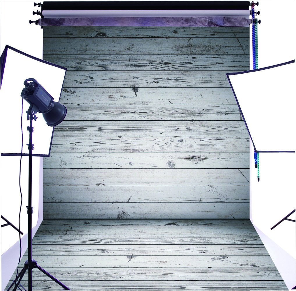 HelloDecor 5X7ft Gray Wood Floor Wall Photograghy Backdrop Photo ...