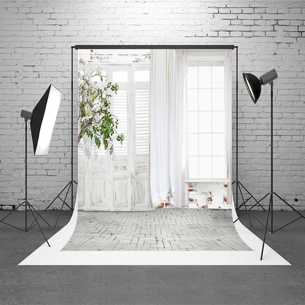 HelloDecor 5X7ft Wedding Photography Backdrops White Backdrop For ...