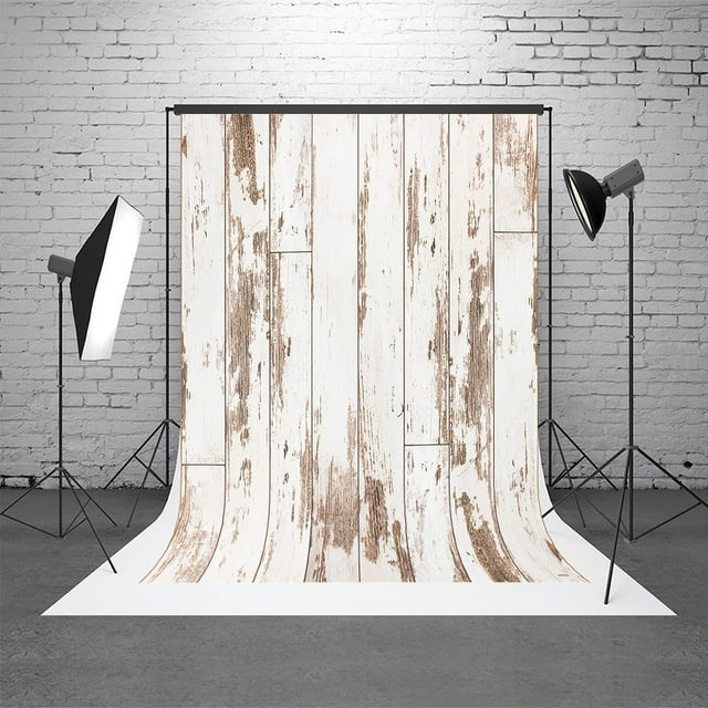 HelloDecor 5X7ft White Grey Wood Floor Backdrop Photography Background ...