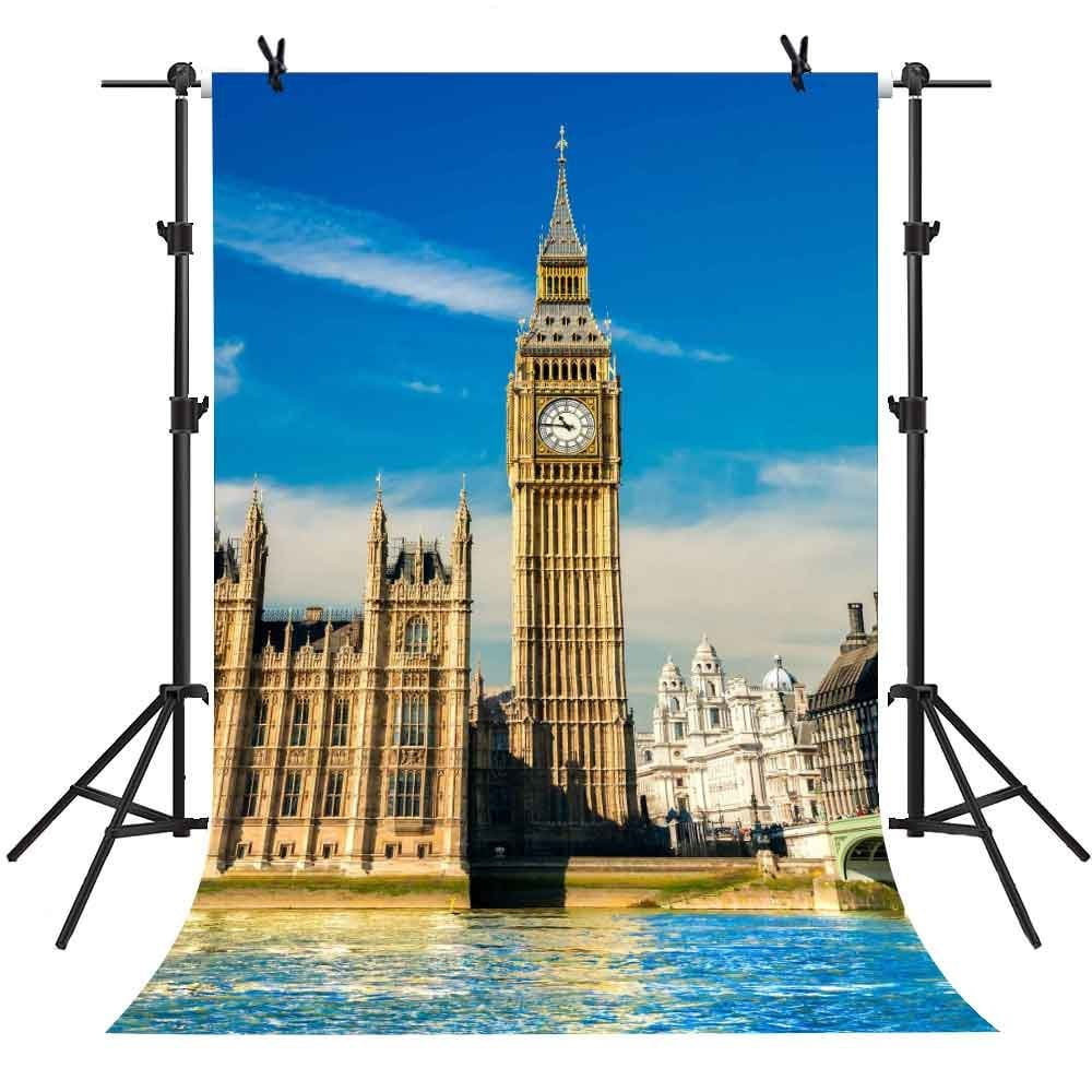 HelloDecor 5x7Ft Big Ben England Backdrop Blue Theme Fashion Style ...