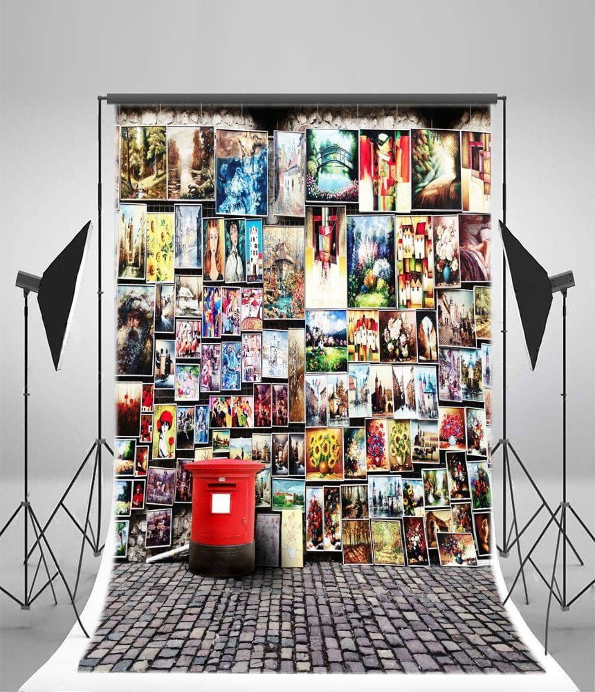 HelloDecor 5x7ft Backdrop Studio Props Architectural Cartoon And ...