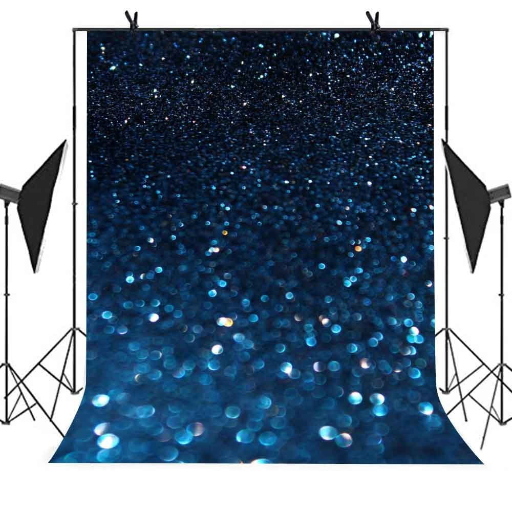 HelloDecor 5x7ft Blue Photography Backdrop Blue Light Glitter ...