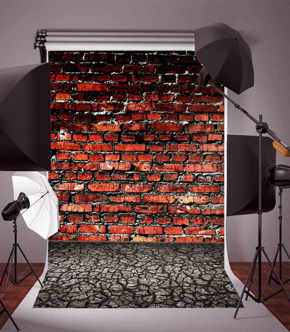 HelloDecor 5x7ft Brick Backdrop Photography Backdrops Weathered Red ...