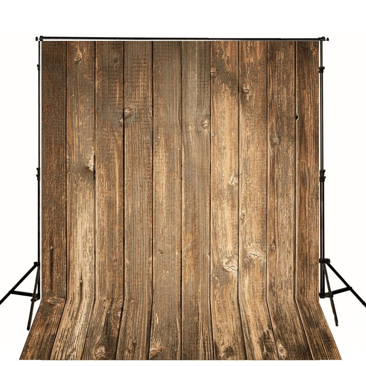 HelloDecor 5x7ft Brown Wood Wall Wood Floor Photography Background for ...