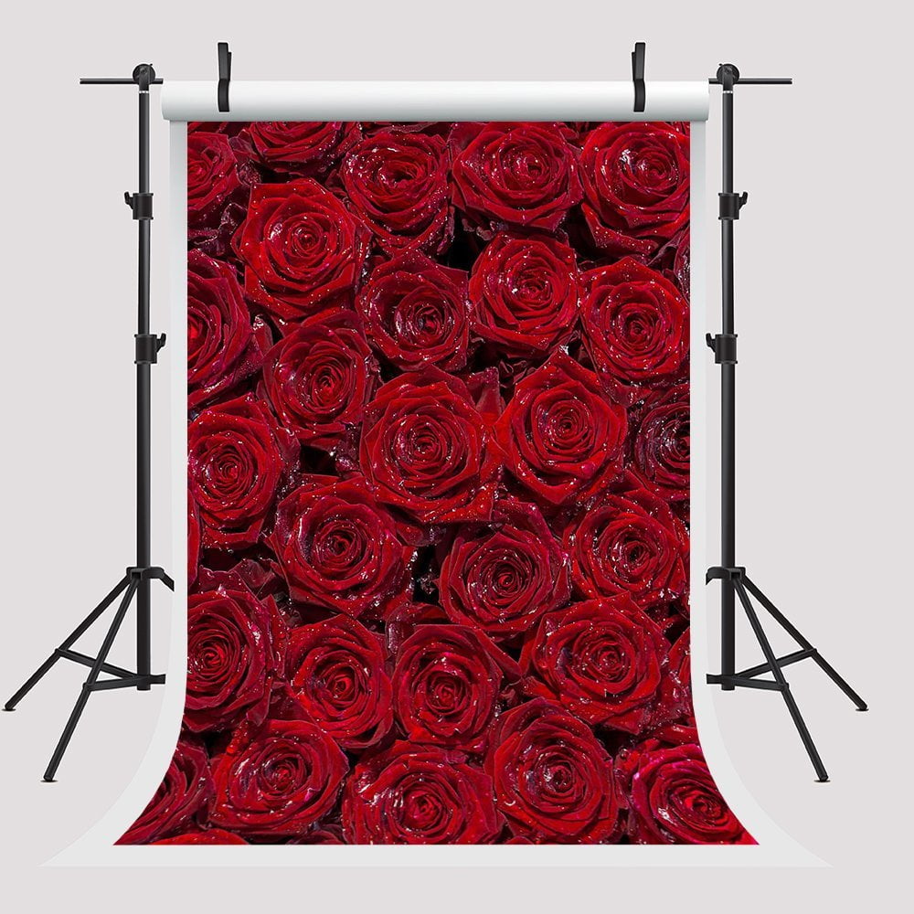 HelloDecor 5x7ft Burgundy Rose Photography Backdrops Flowers Photo ...