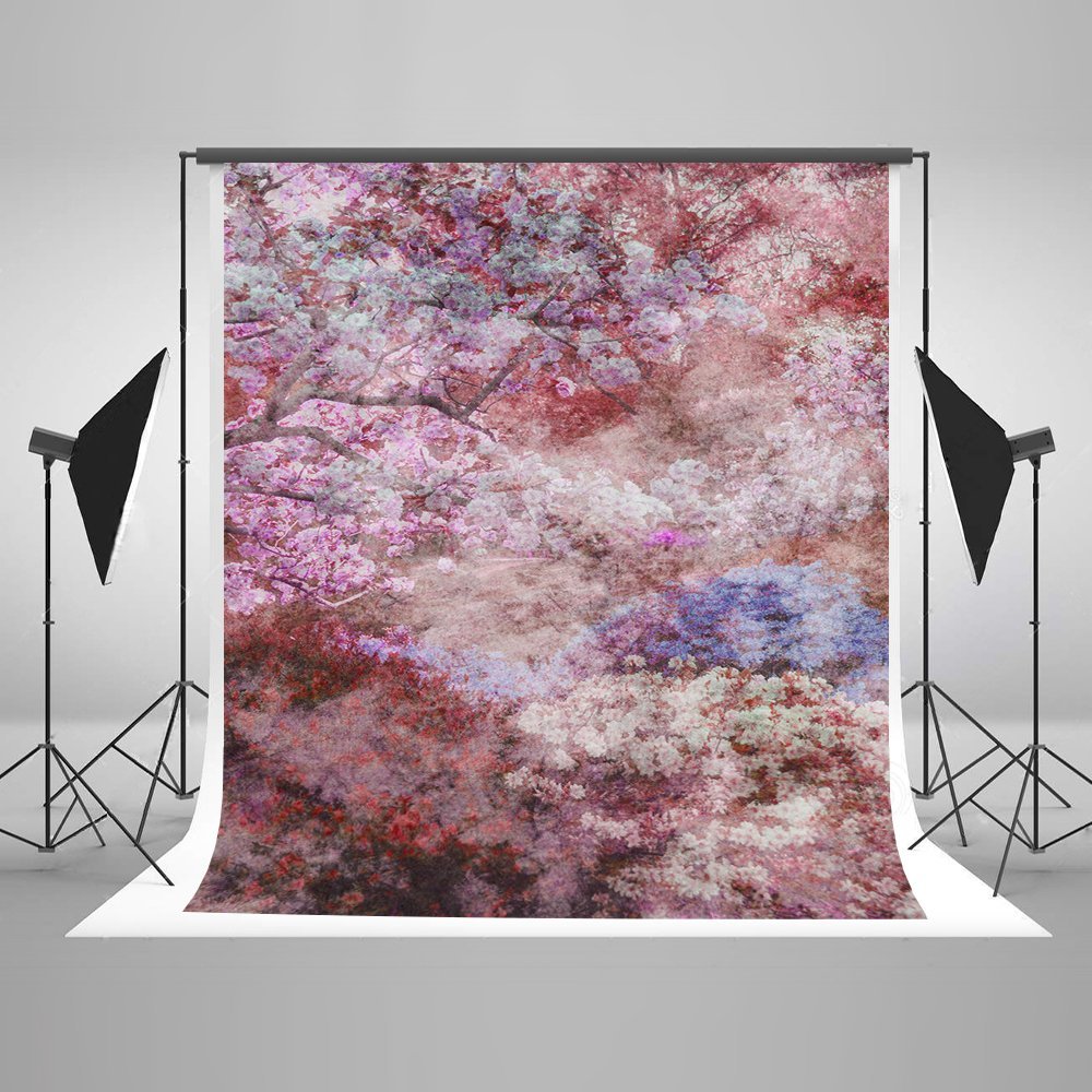 HelloDecor 5x7ft Cherry Blossoms Photography Backdrops for ...