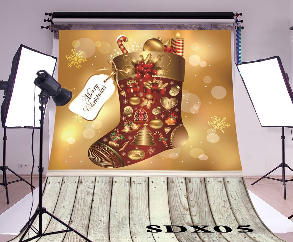 HelloDecor 5x7ft Christmas Boot Theme Christmas Photography Backdrops ...