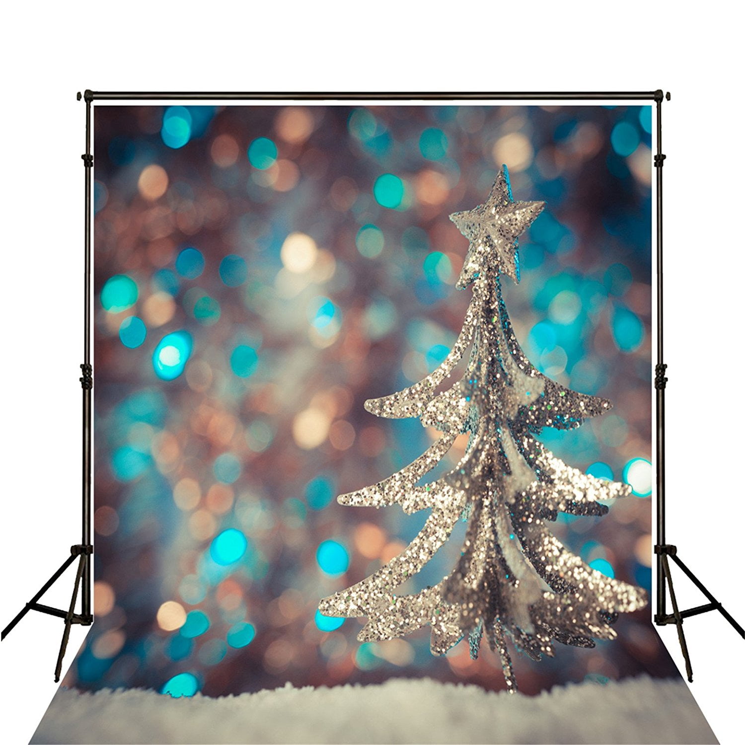 HelloDecor 5x7ft Christmas Tree Backdrops for Photography Silver with ...
