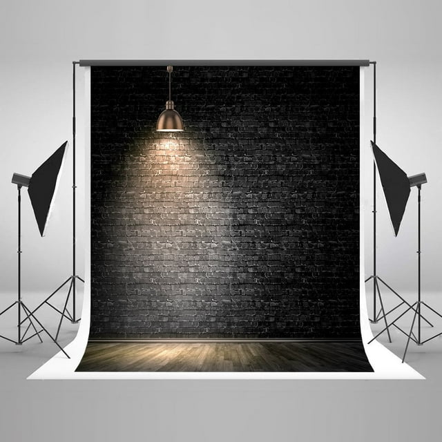 HelloDecor 5x7ft Dark Brick Wall Street Lamp Photo Backdrop Photography ...