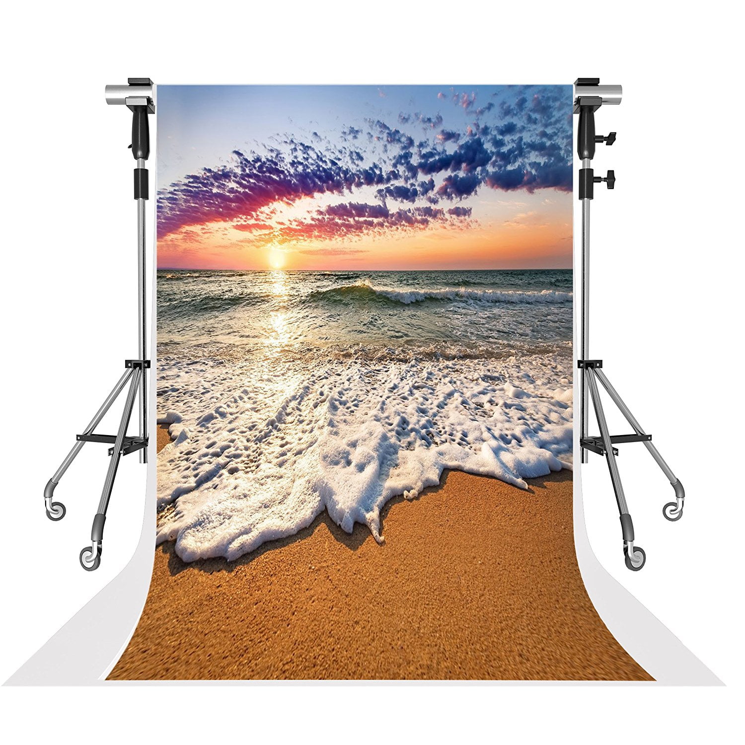 HelloDecor 5x7ft Dusk Scenic Beach Photography Backdrops Spindrift ...