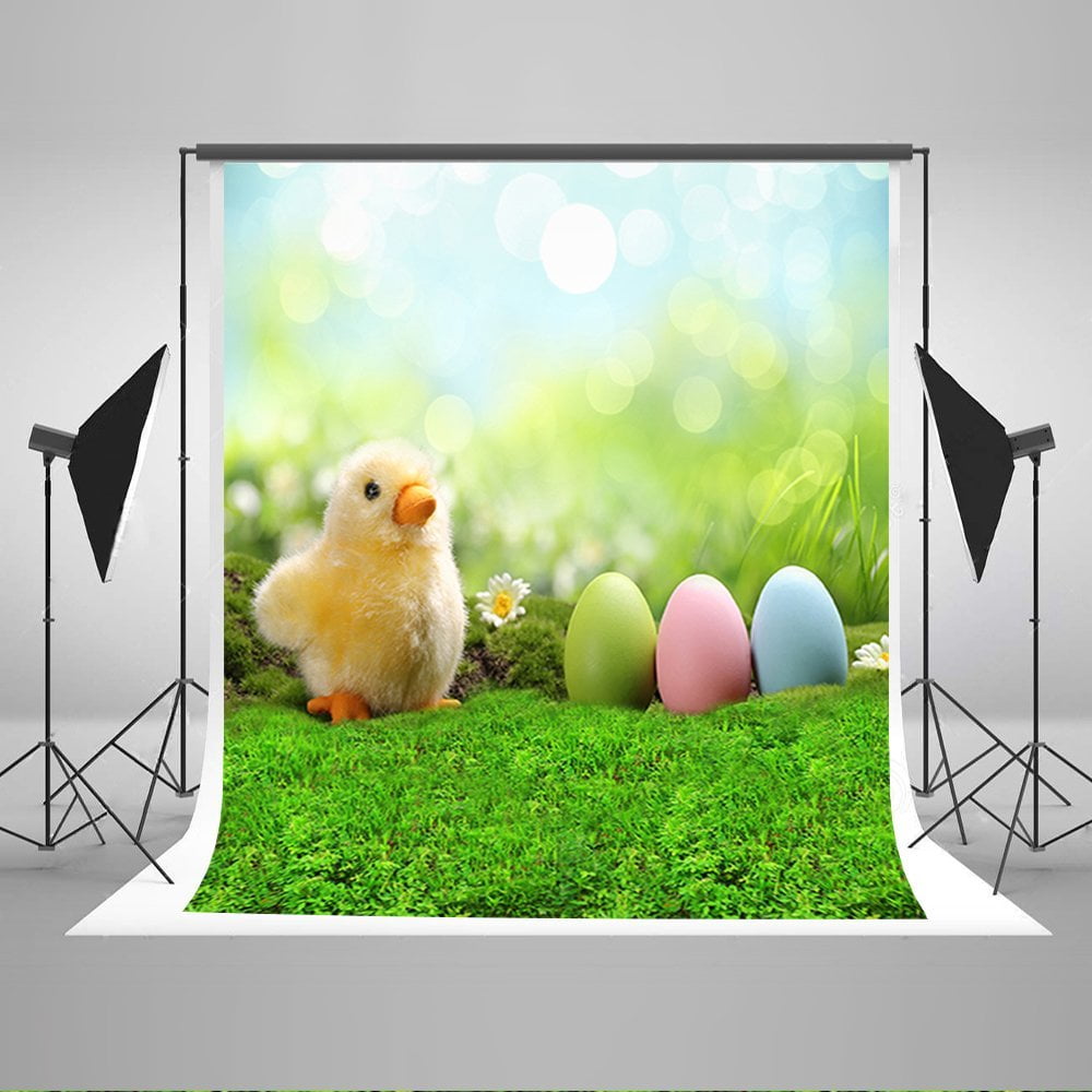 HelloDecor 5x7ft Easter Photography Backdrops Easter Egg Chick Photo ...
