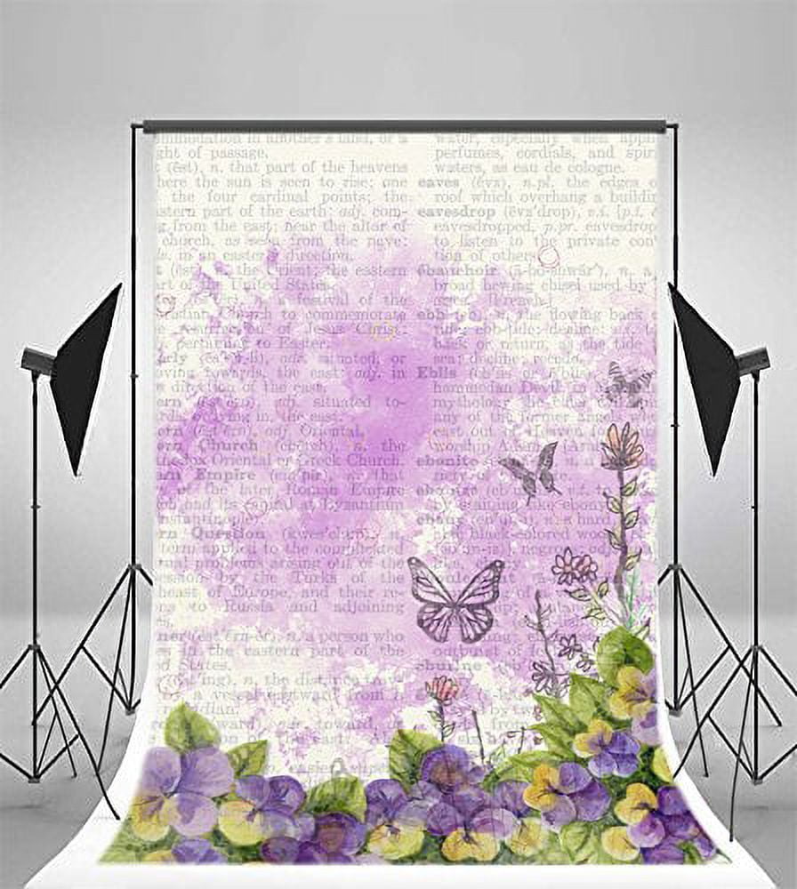 HelloDecor 5x7ft Floral Backdrop Blooming Fresh Flowers Butterfly ...