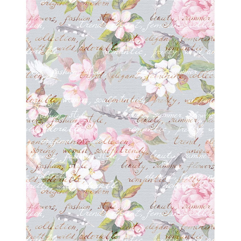 HelloDecor 5x7ft Floral Wallpaper Photography Background Backdrops for ...