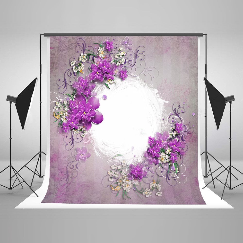 HelloDecor 5x7ft Flower Photography Backdrops for Photographers White ...