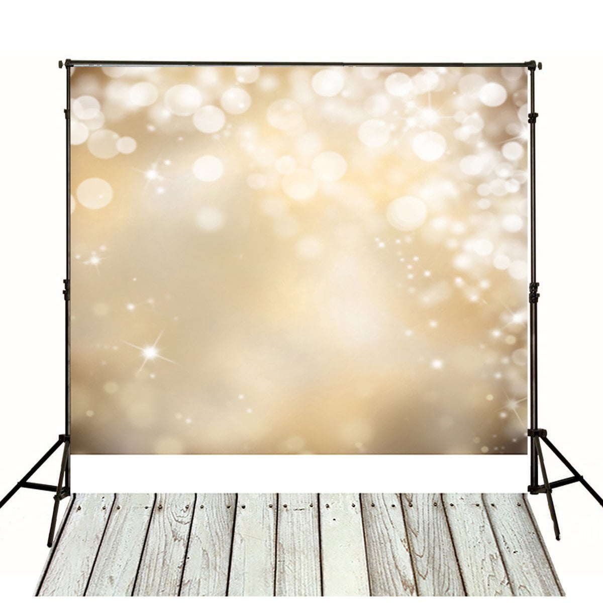 HelloDecor 5x7ft Gold Light and Shadow Wall Backdrop With Wood Floor ...