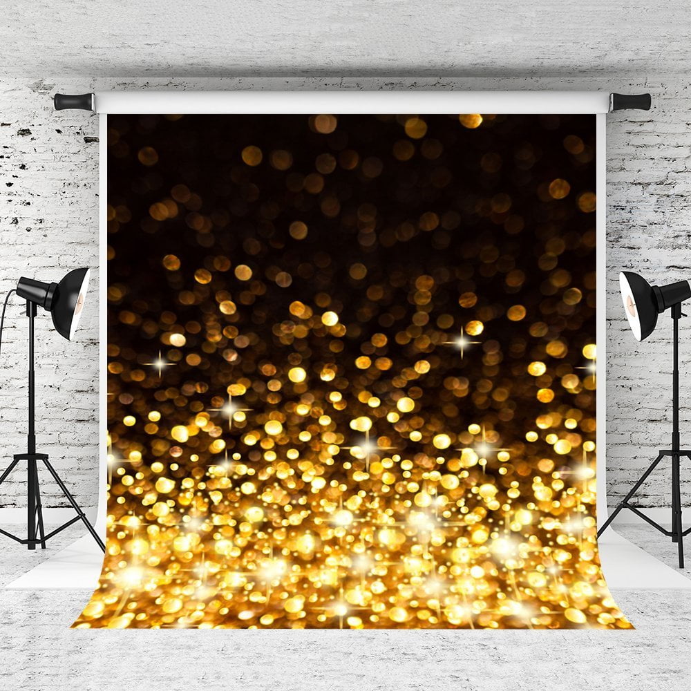 HelloDecor 5x7ft Golden Glitter Backdrops Shining Spot Stage ...