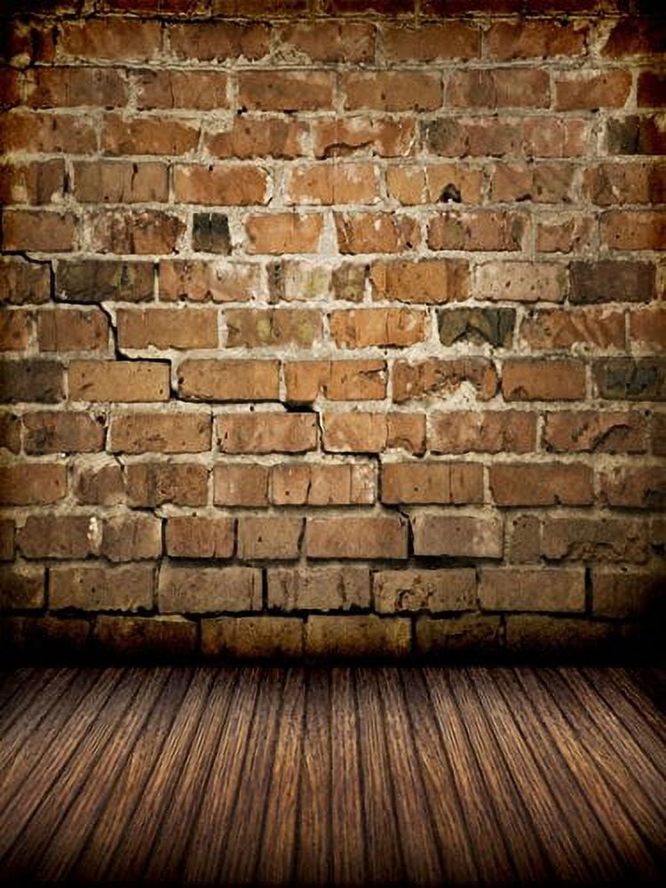 HelloDecor 5x7ft Gray Brick Wall Photo Backgrounds Wood Floor ...