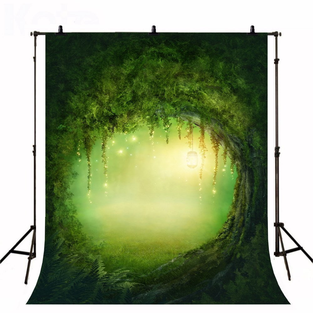 HelloDecor 5x7ft Green Photography Backdrops Tree Light Backdrop For ...