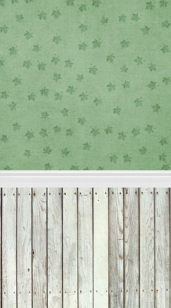 HelloDecor 5x7ft Green Theme Leaves Wood Floor Portraits Photography ...