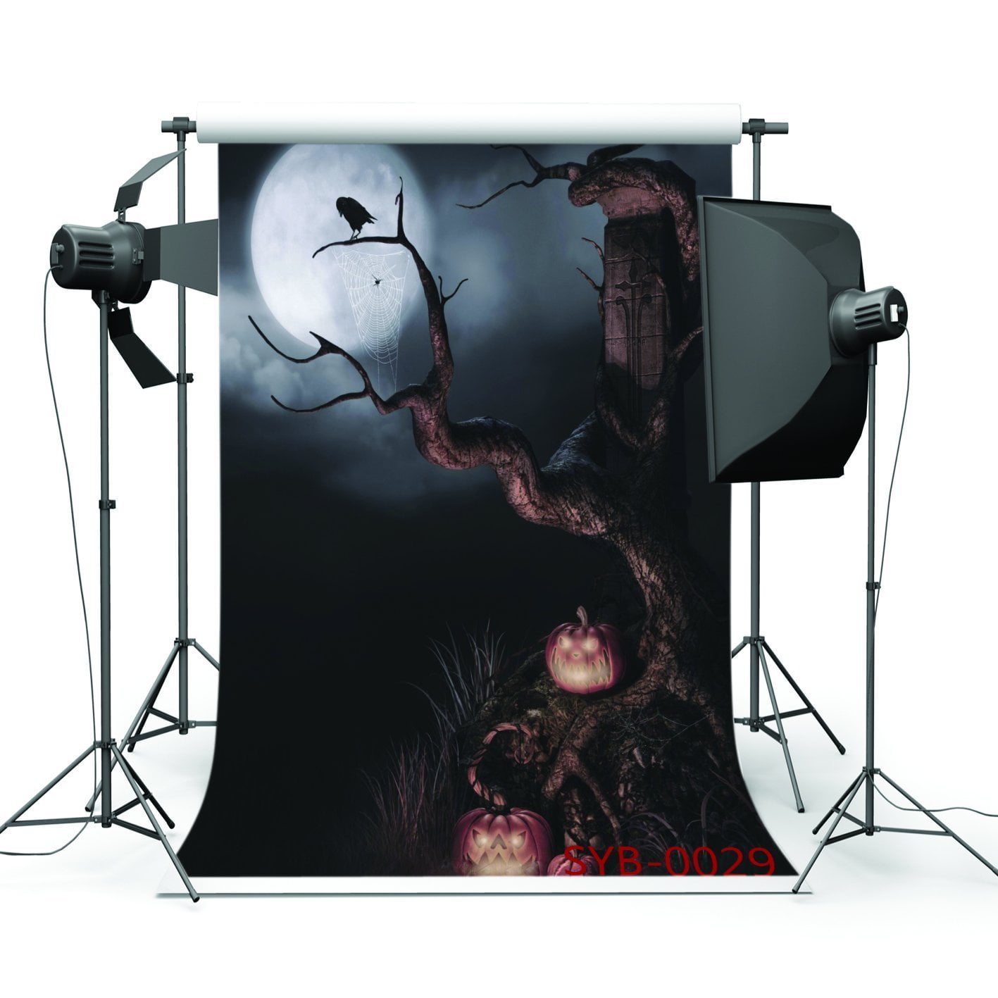 HelloDecor 5x7ft Halloween Horror Nights Pattern Photo Backdrops Studio ...