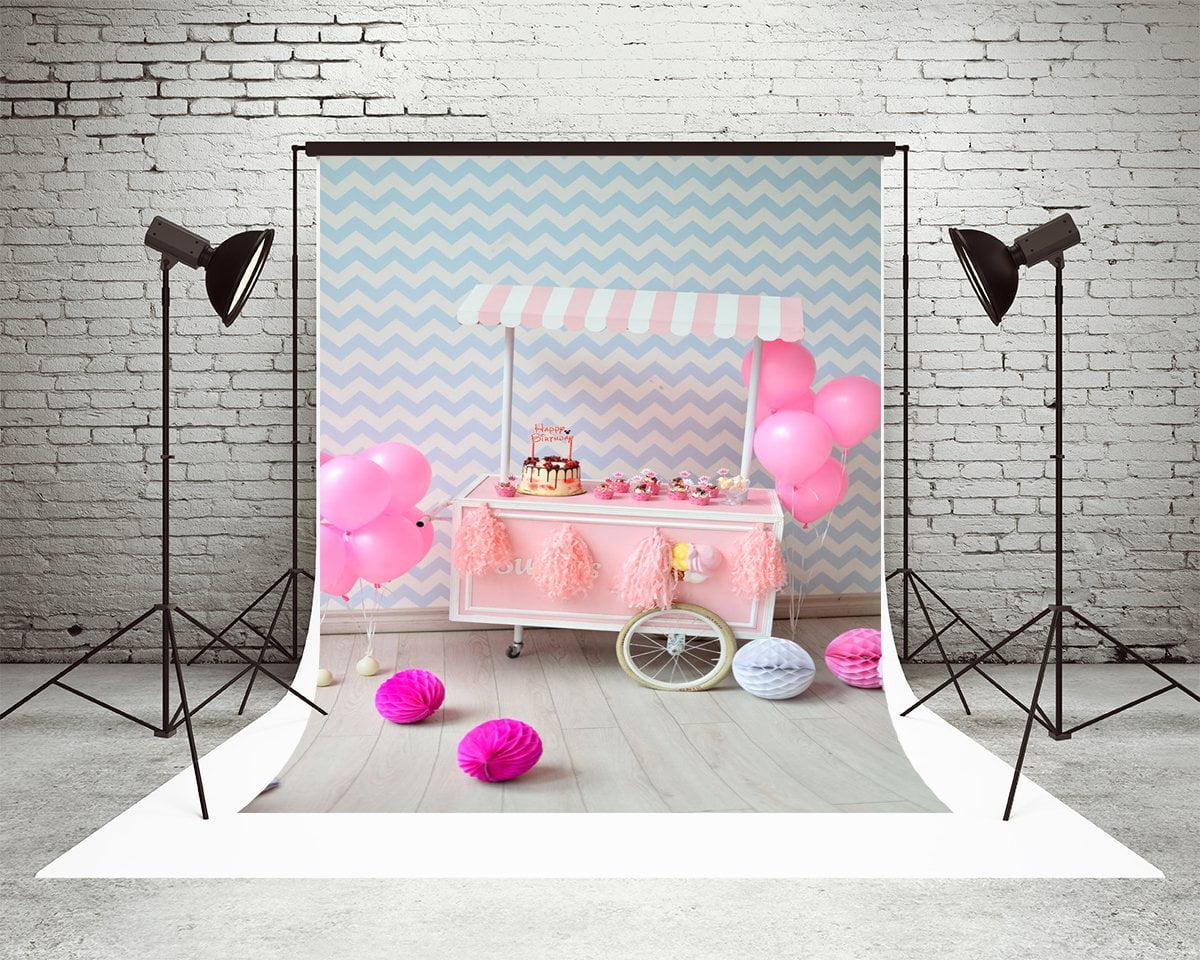 HelloDecor 5x7ft Happy Birthday Backdrops for Photography Pink Balloon ...