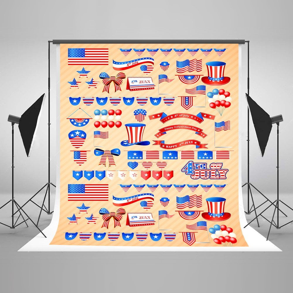 HelloDecor 5x7ft Independence Day Photography Backdrop for ...