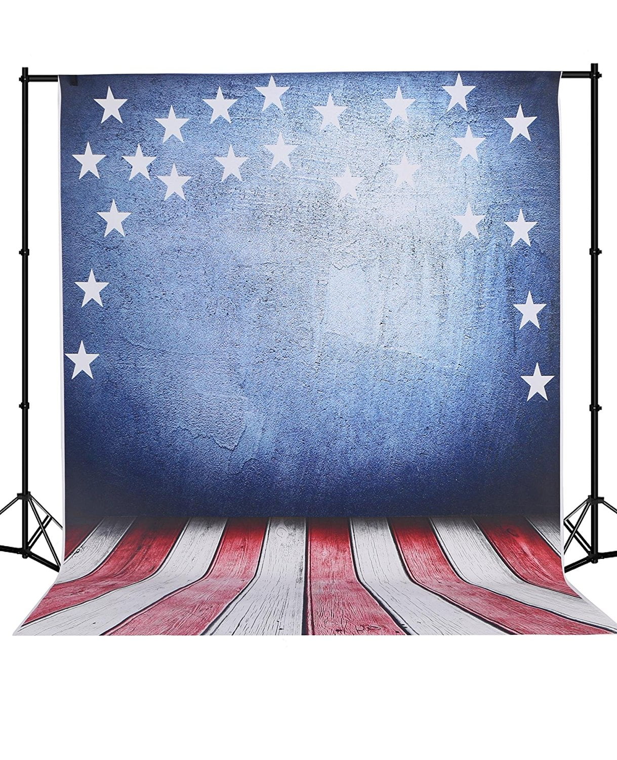 HelloDecor 5x7ft Independence Day Photography Backdrops White Star ...