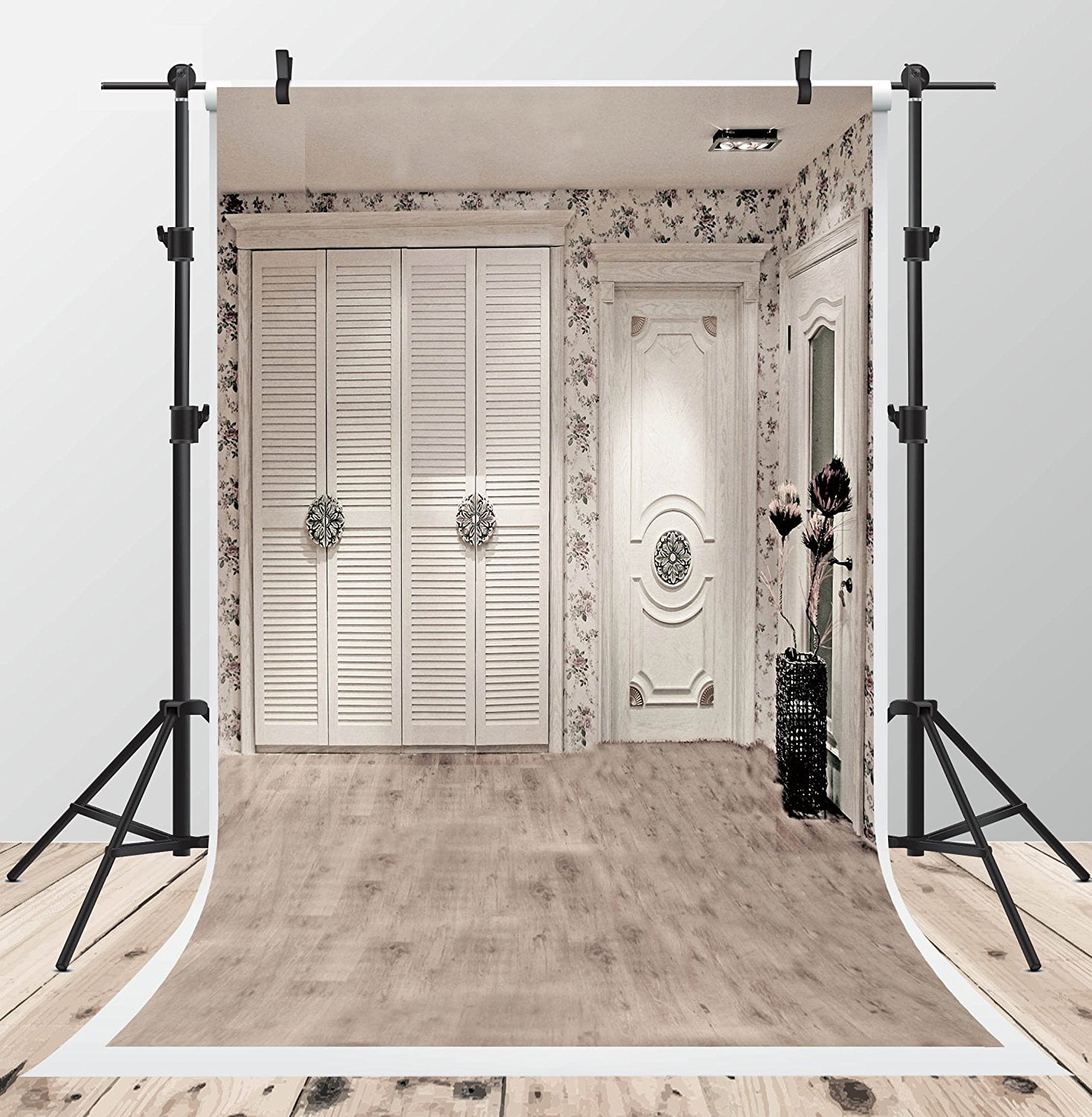 HelloDecor 5x7ft Indoor Photography Backdrops Light Gray Wood Floor ...