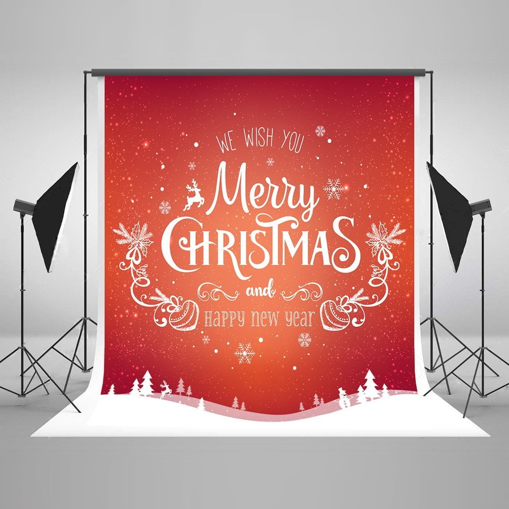 HelloDecor 5x7ft Merry Christmas Backdrop for Children White Snowflake ...