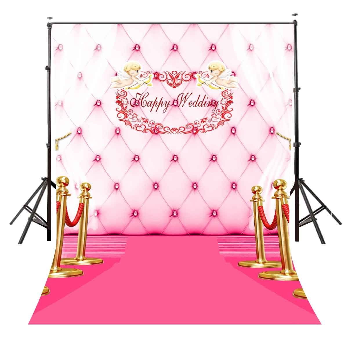 HelloDecor 5x7ft Millennial Pink Cute Backdrop Beautiful Wedding Photo ...