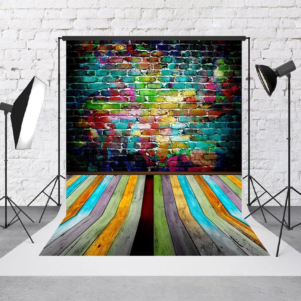 HelloDecor 5x7ft Multi-color Brick Wall Photo Backdrops Baby ...