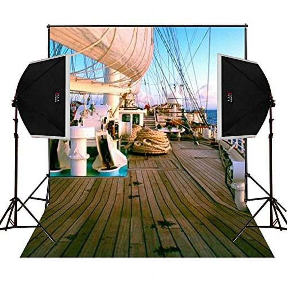 HelloDecor 5x7ft Nautical Sailboat Pirate Ship cruise ship deck backdrop party Birthday ...