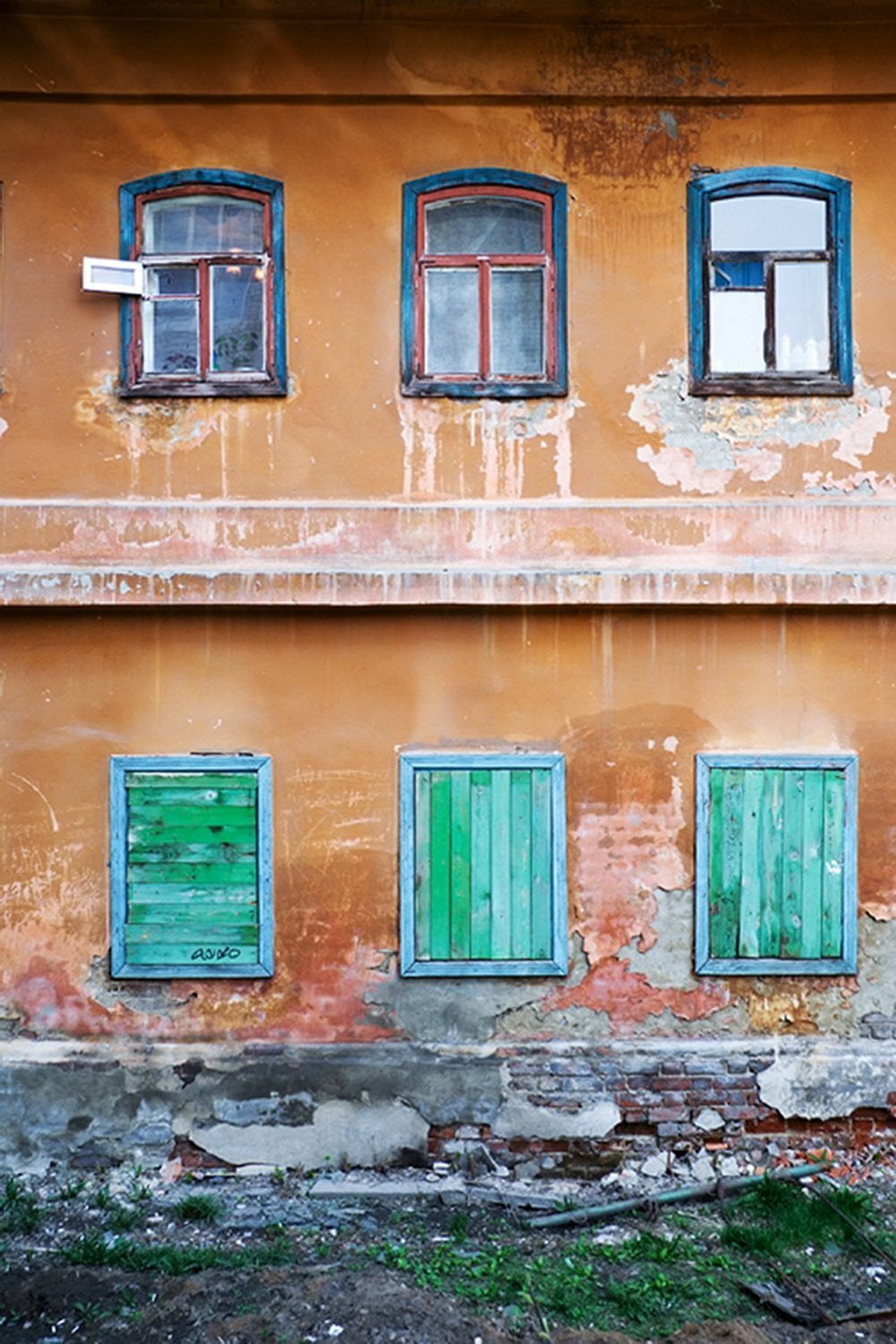 HelloDecor 5x7ft Old Brick Wall Windows Photography Indoor Backdrop ...