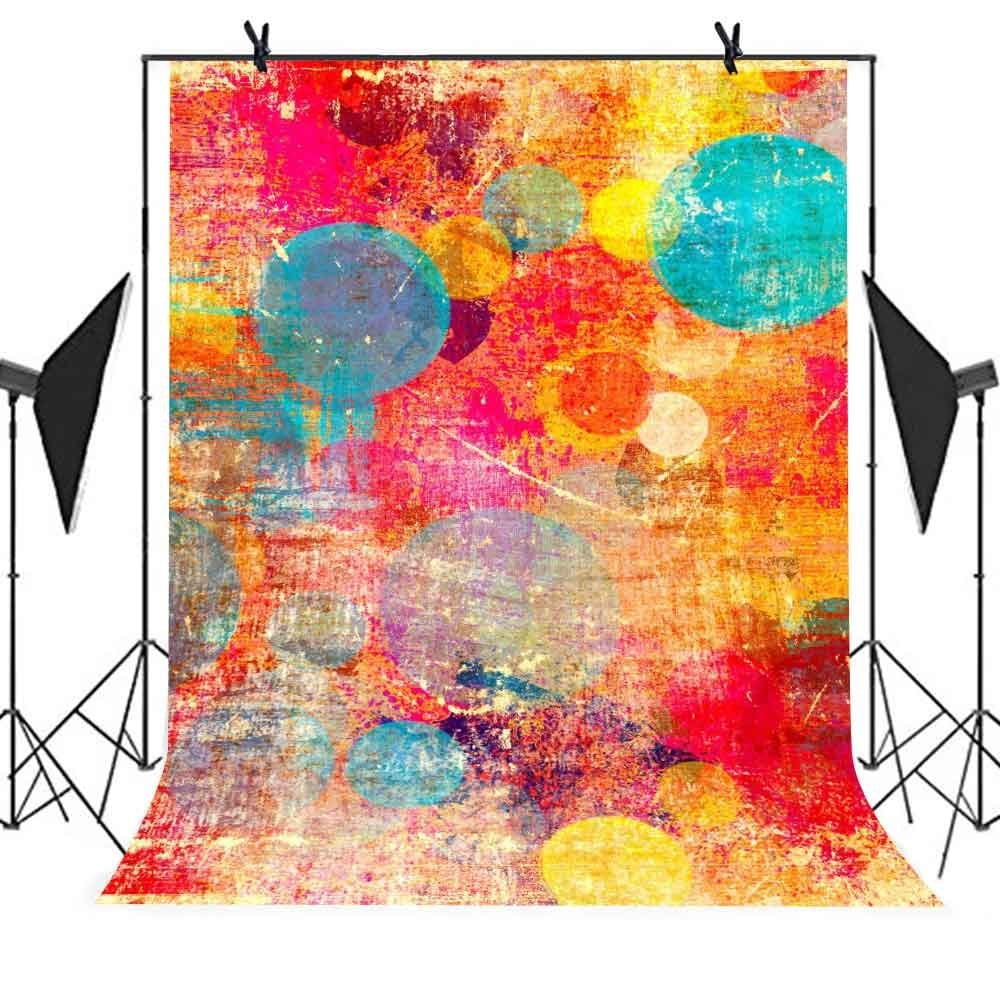 HelloDecor 5x7ft Painted photography Backdrop Round Pictures of Various ...