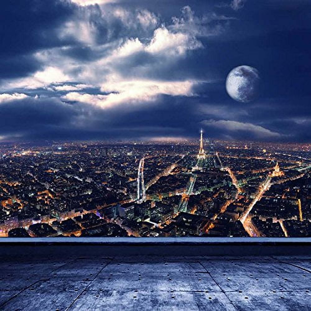 HelloDecor 5x7ft Paris Night Landscape Outlook Scene View Photography ...