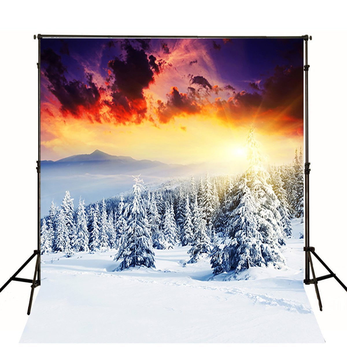 HelloDecor 5x7ft Photo Backdrop Winter Magnificent Sunset View with ...