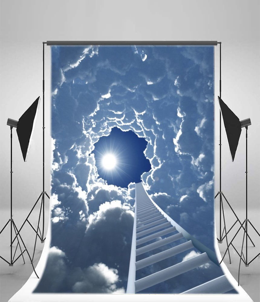 HelloDecor 5x7ft Photography Backdrop Dreamland Fairytale Ladder to ...