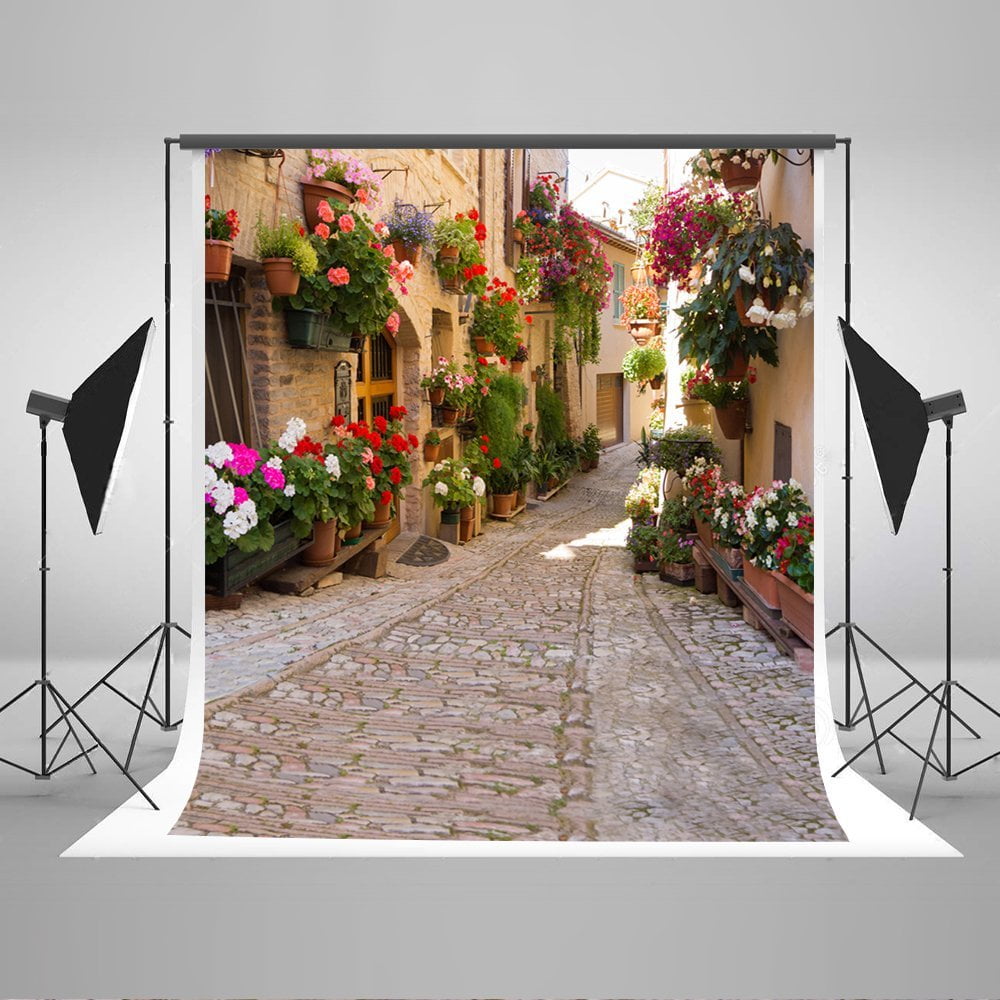 HelloDecor 5x7ft Photography Backdrop Flower Road Background for Studio ...