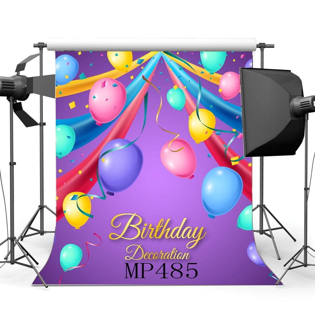 HelloDecor 5x7ft Photography Backdrop Happy Birthday Fancy Balloons ...